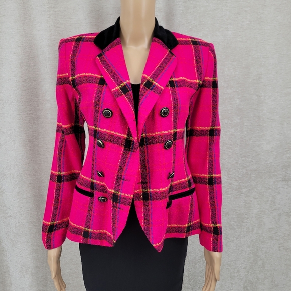 Dani Max | Jackets & Coats | Dani Max Vintage Hot Pink Check Plaid 9s ...